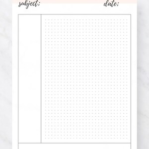 SIMPLE Cornell Notes Method Paper Student Note Template Dot Grid Lined ...