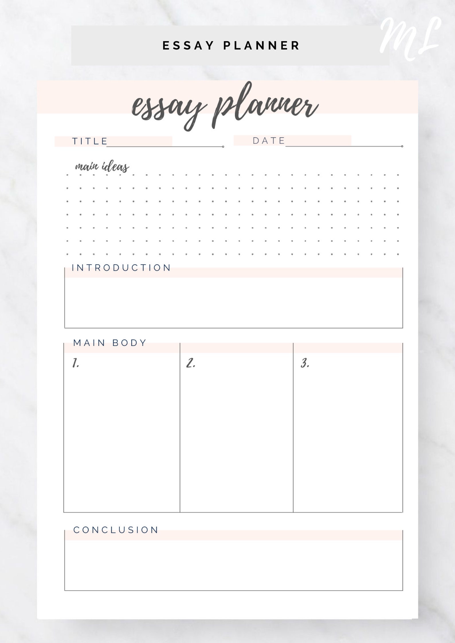 Essay Planner Printable | Essay Template, Essay Plan, Essay Rough Draft ...