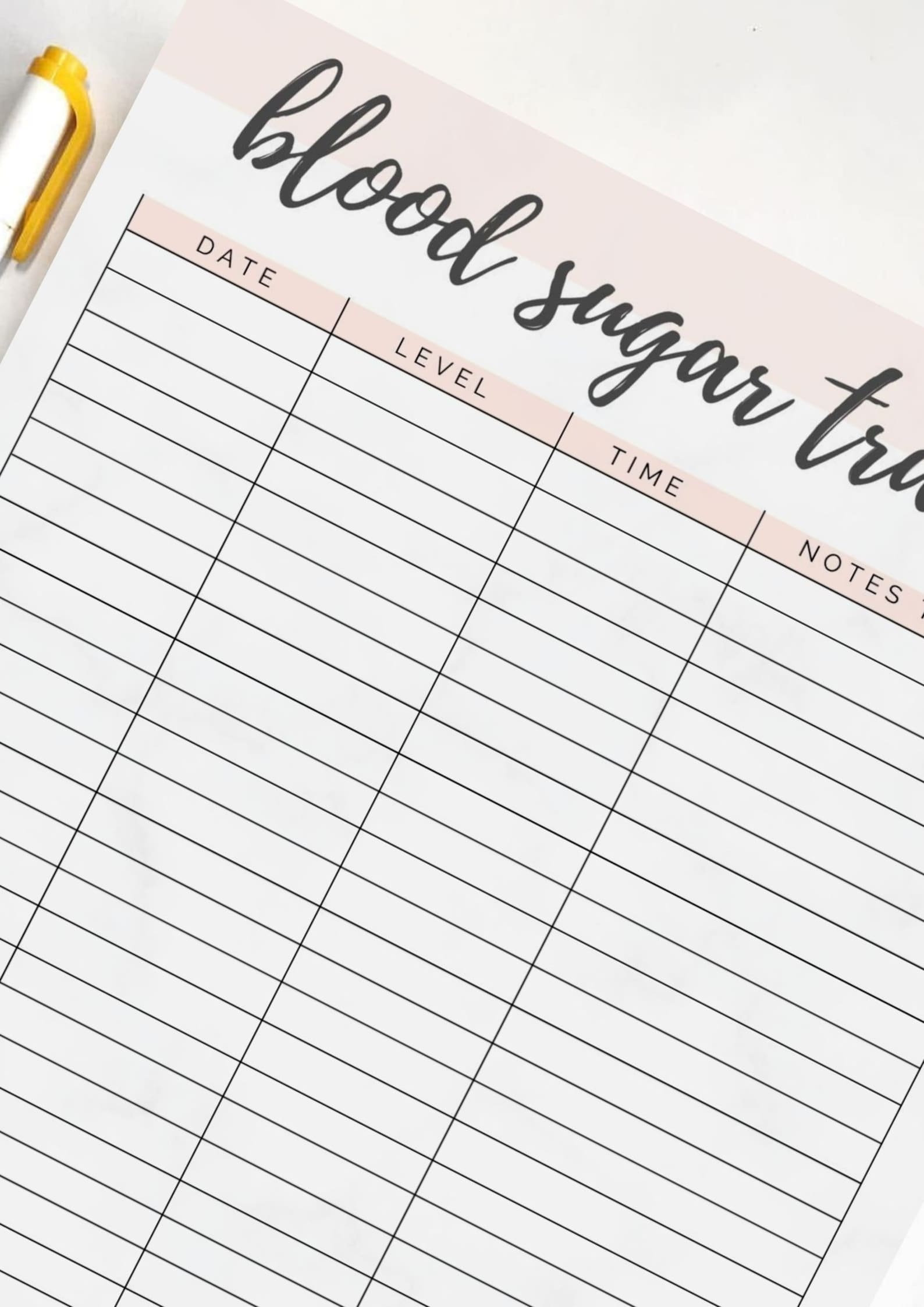 Blood Sugar Log Printable - Blood Sugar Reading Tracker - Blood Glucose ...
