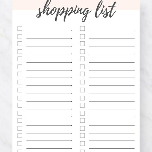 Digital Download Shopping List Printable Store List Shopping - Etsy