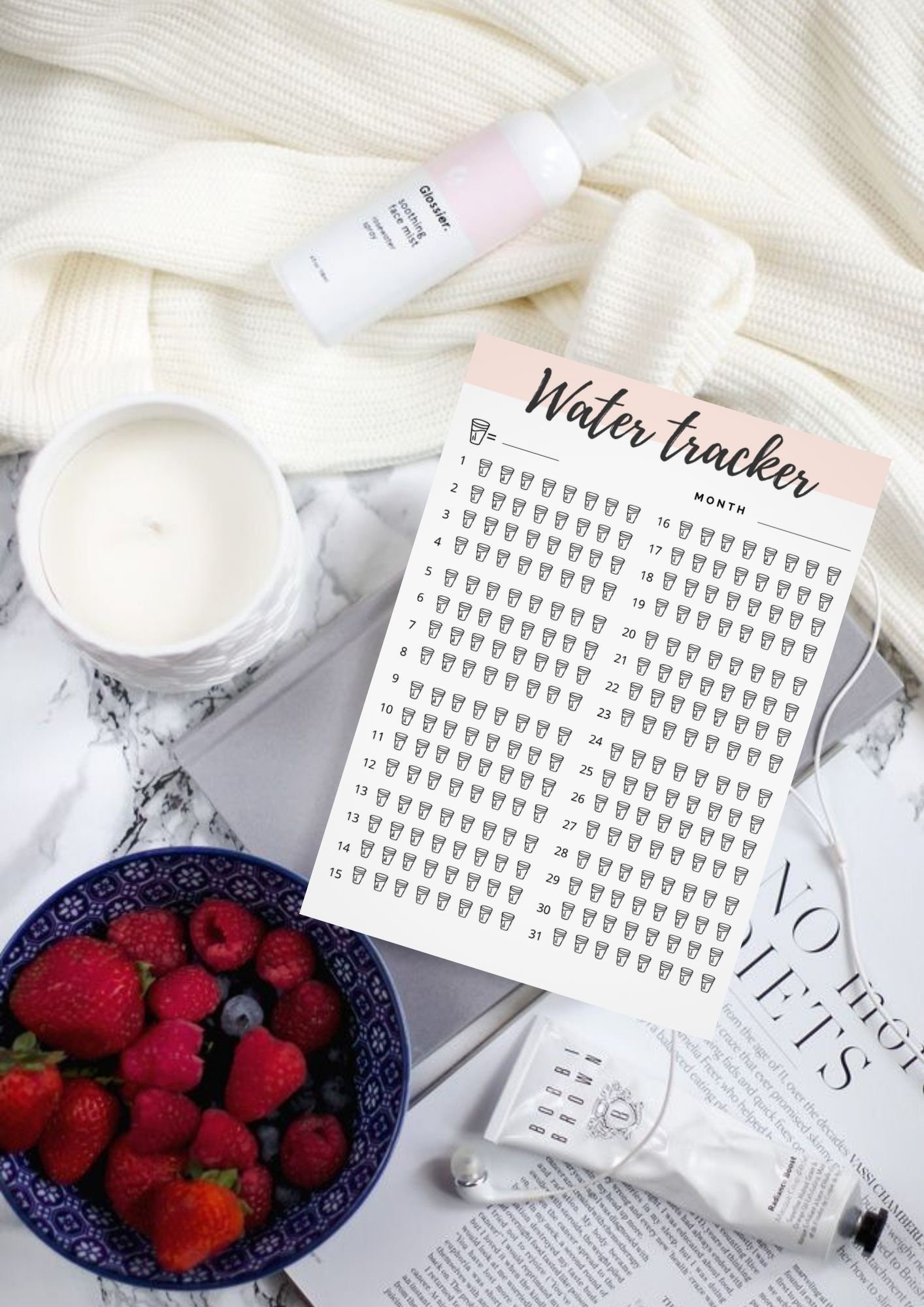 Water Intake Tracker - Water Tracker - Minimal Water Journal - Water ...