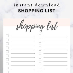 Digital Download Shopping List Printable Store List Shopping List ...