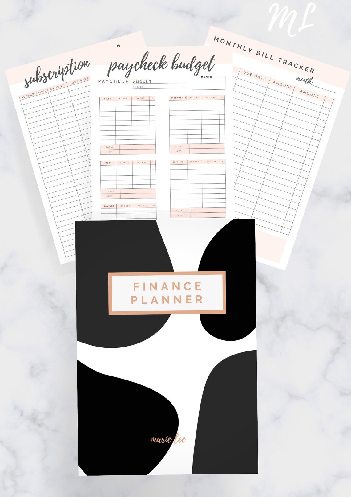 Digital Budget Planner, Digital Finance Planner, Monthly Budget ...
