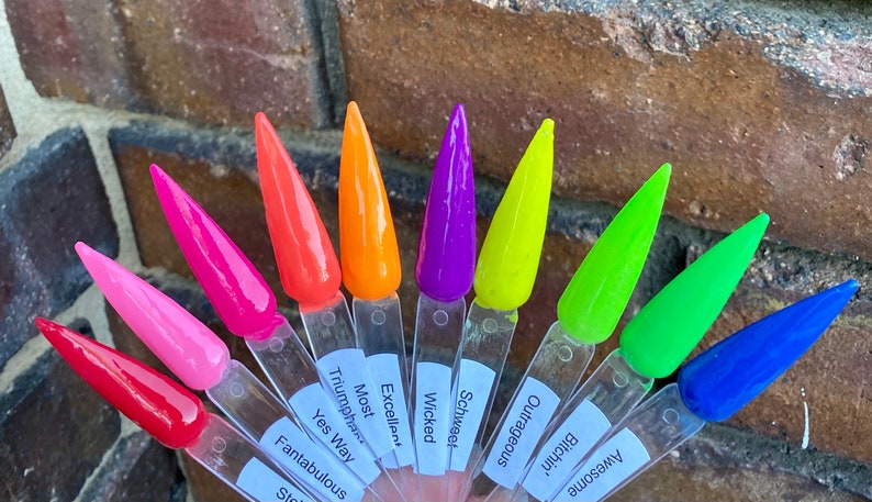 80s Colors Neon Nail Dip Powders - Etsy