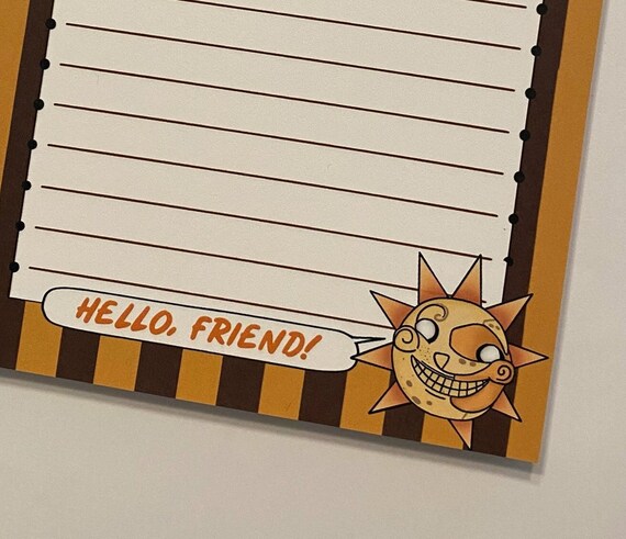 FNAF Sunny Sundrop Notepad Paper Paper & Party Supplies etna.com.pe