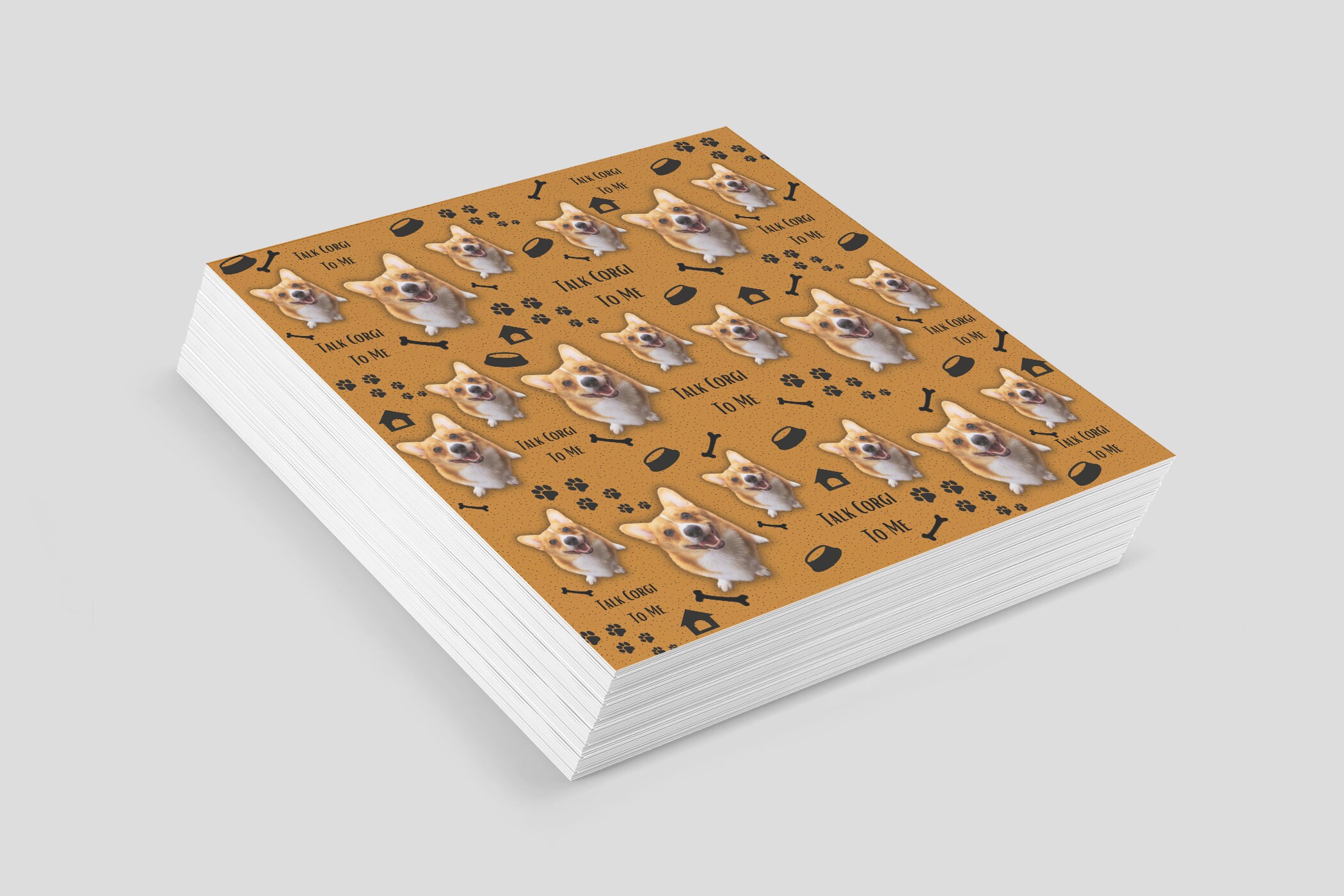 Talk Corgi to Me Scrapbook Paper Craft Paper Corgi Pattern Corgi Dog ...