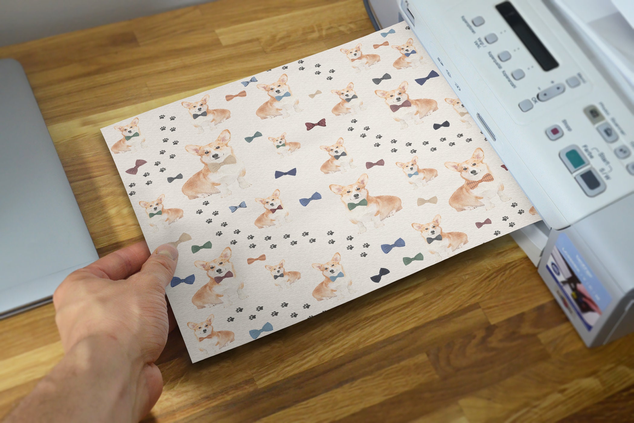 Talk Corgi to Me Scrapbook Paper Craft Paper Corgi Pattern Corgi Dog ...