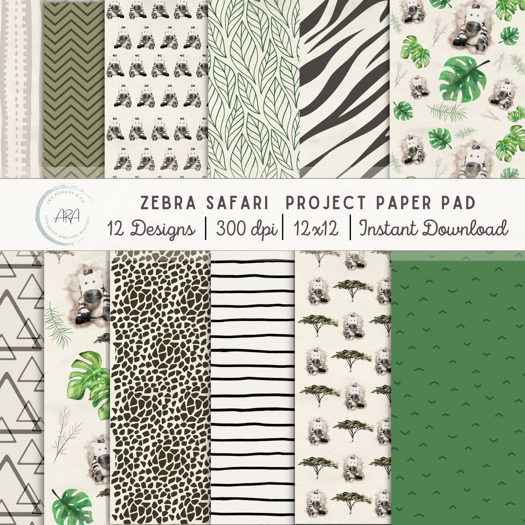 Digital Paper Pack. Scrapbook Papers. Zebra Digital Paper.scrapbook ...