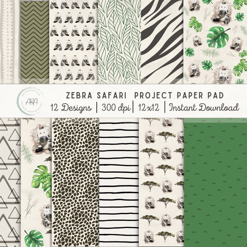 Digital Paper Pack. Scrapbook Papers. Zebra Digital Paper.scrapbook ...