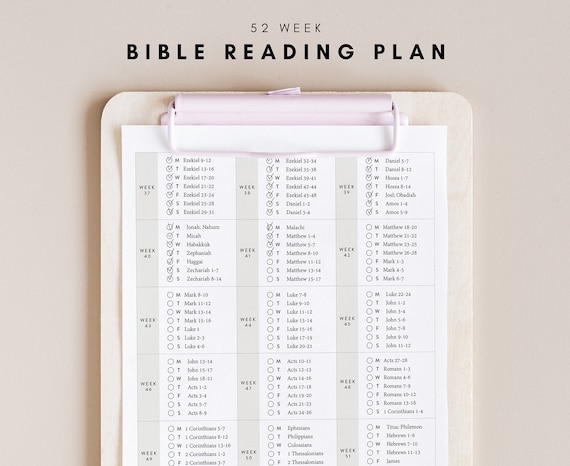 Bible Reading Plan 52 Week Bible Reading Plan 365 Days - Etsy
