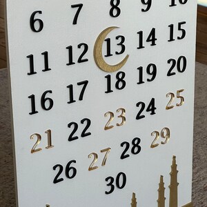 Updated Ramadan Countdown Calendar Wood and Acrylic - Ramadan Countdown ...
