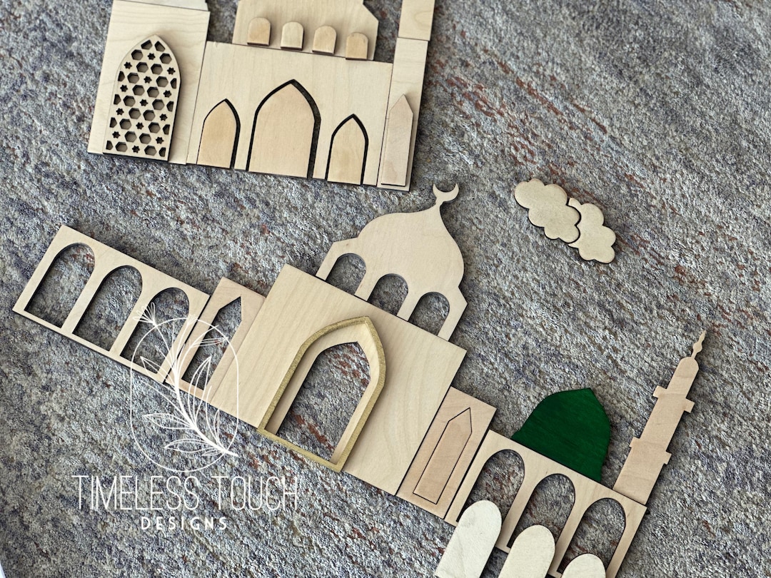 DIY Paint Your Own Masjid Puzzle - Tangram Masjid Puzzle - Build a ...