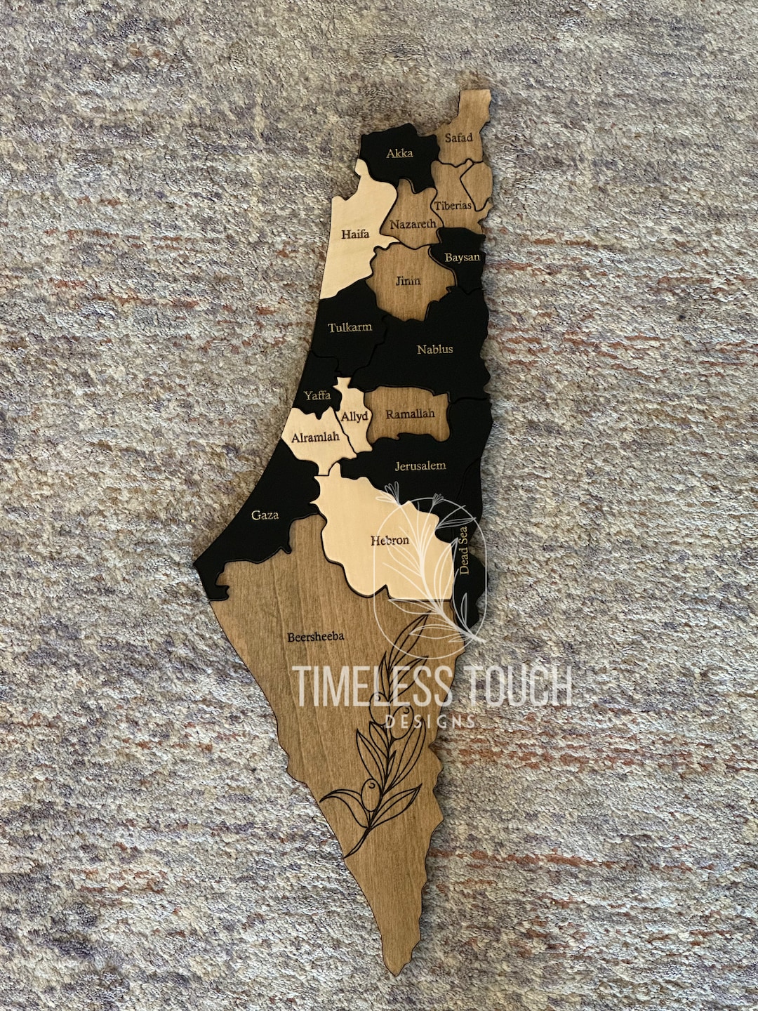 Wood and Acrylic Palestine Map - Palestine Wall Map - Palestine Gift ...