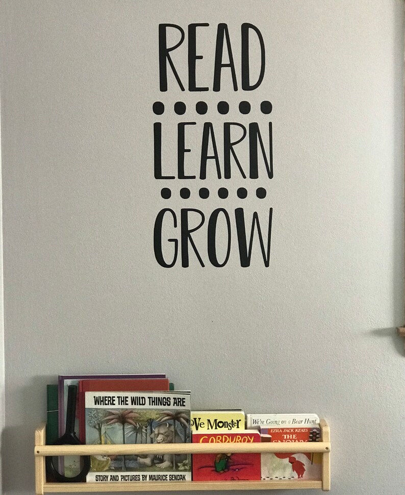 Read Wall Decal Read Learn Grow Reading Wall Decal - Etsy