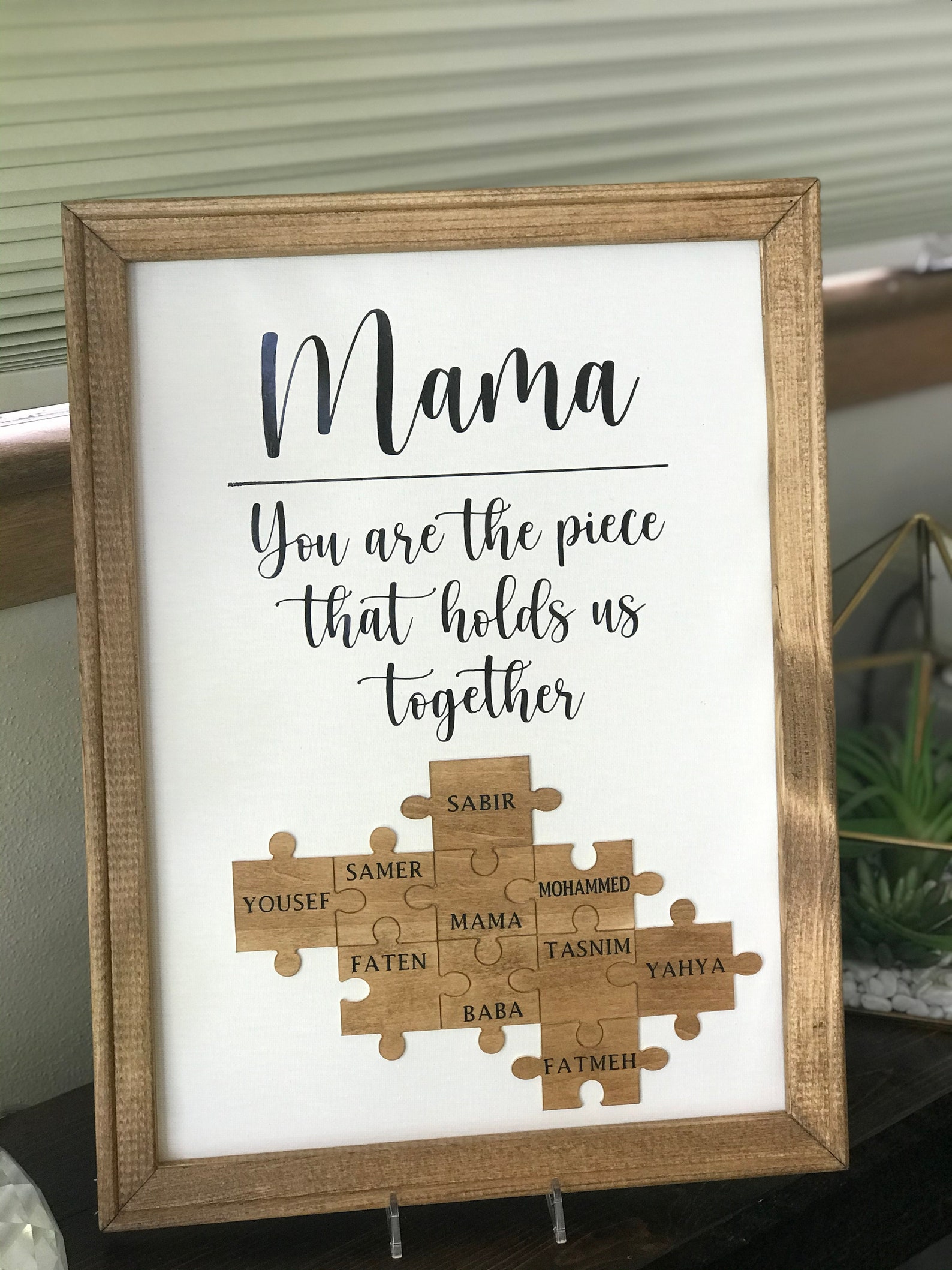 Personalized Mom Sign - Mom Puzzle Sign - Mom Puzzle Frame- You’re the ...