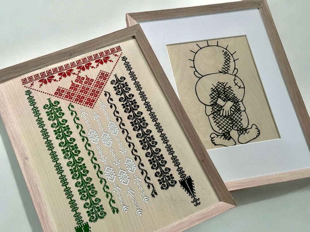 FRAME INCLUDED ENGRAVED and Color Filled Palestine Flag - Framed ...