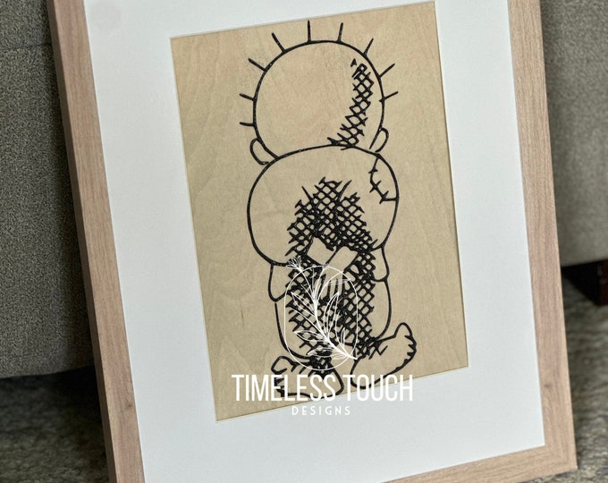 Solid Wood Oak FRAME INCLUDED ENGRAVED and Color Filled Handala ...