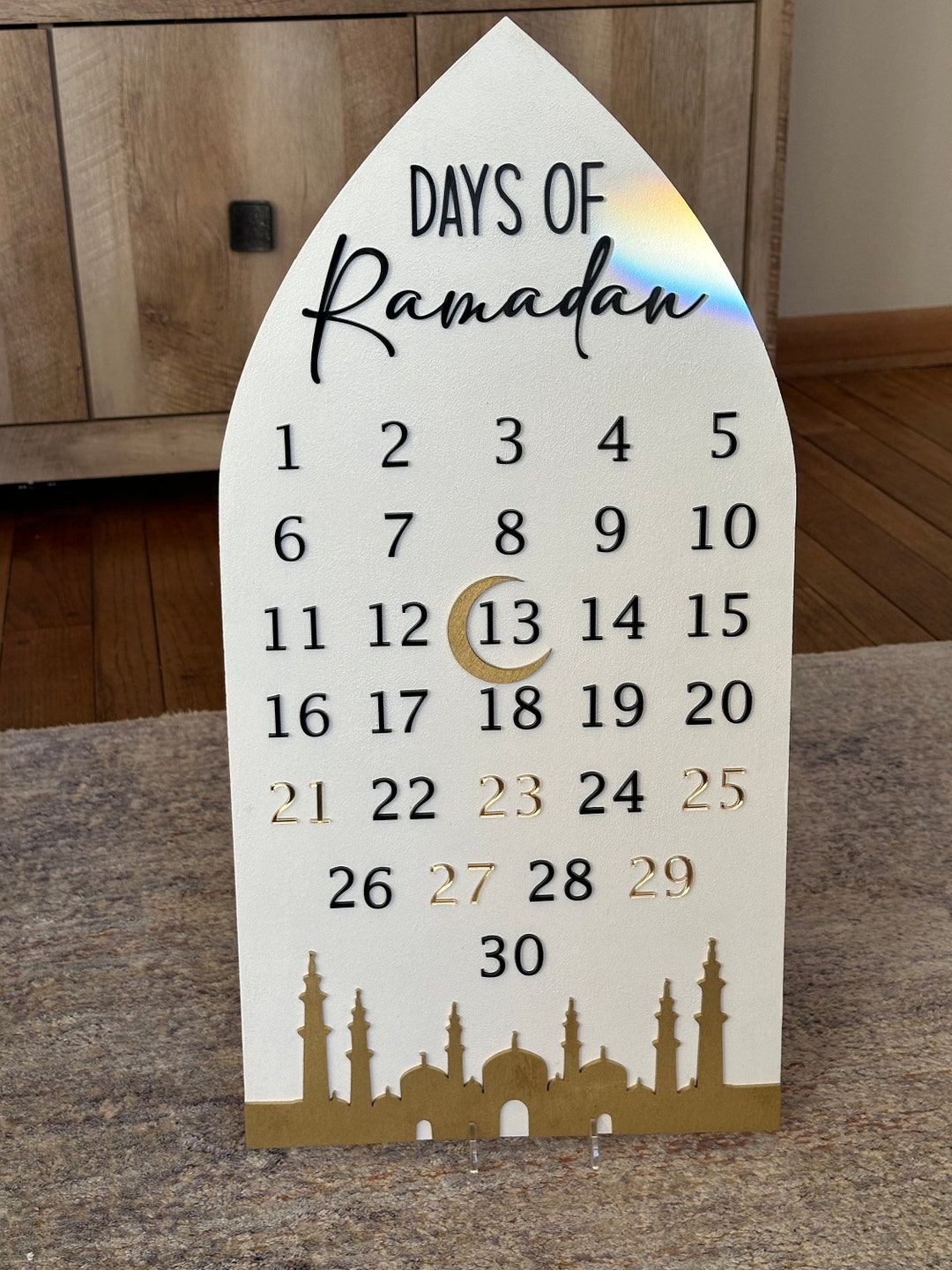 Updated Ramadan Countdown Calendar Wood and Acrylic - Ramadan Countdown ...