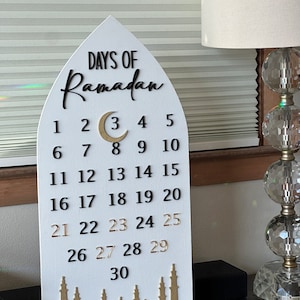 Updated Ramadan Countdown Calendar Wood and Acrylic - Ramadan Countdown ...