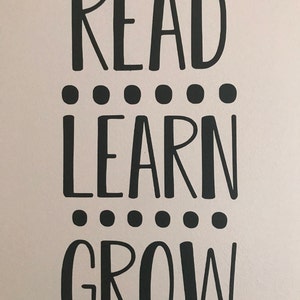 Read Wall Decal Read Learn Grow Reading Wall Decal - Etsy