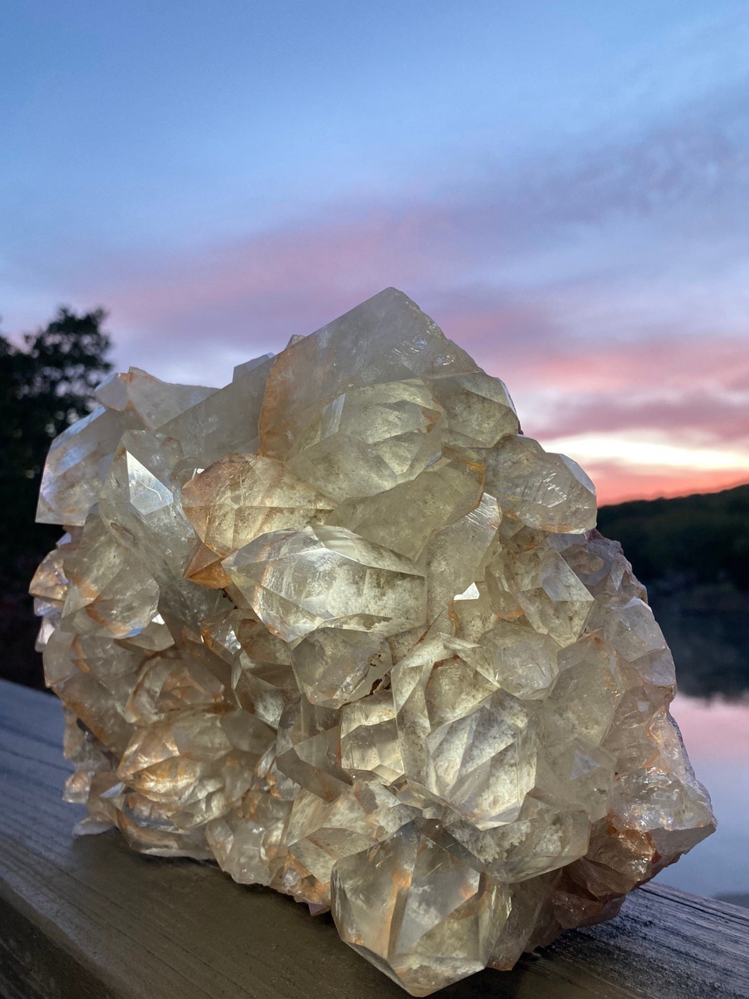 Large Garden Quartz / Lodolite Cluster With Rainbow 4.6kg - Etsy