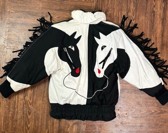 Neiman Marcus Gallery Vintage South Western Horse Puffer Neiman Marcus Gallery Vintage South Western Horse Puffer