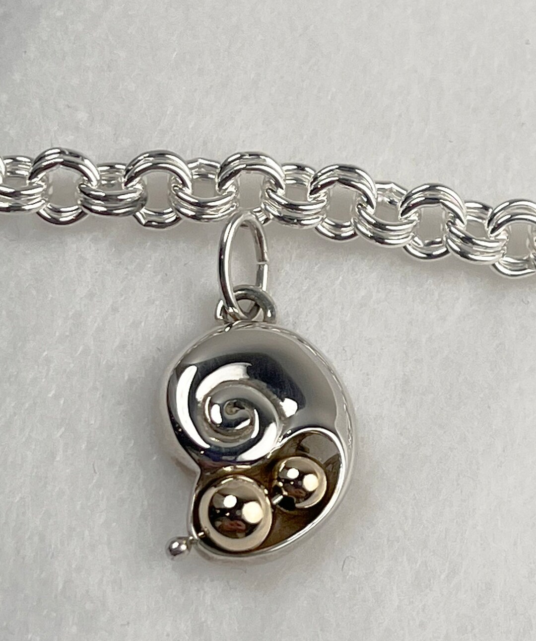 Peapod Nautilus Charm With 14K Gold Peas Elegant Jewelry for Special ...