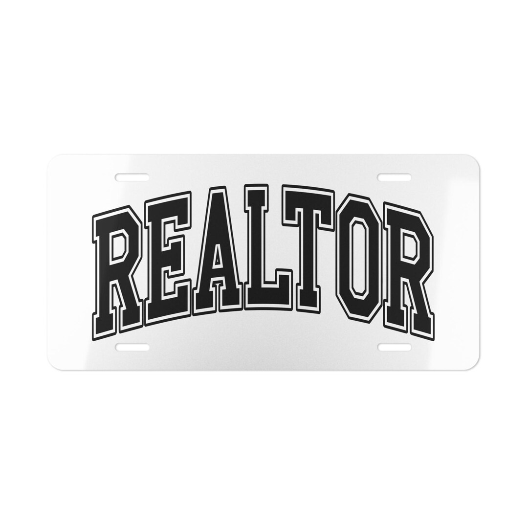 Custom Realtor Vanity Plate, Personalized License Plate, Unique Car ...