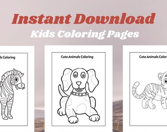 60 Cute Animals Coloring Pages for Kids.. Coloring Book, Coloring Pages ...