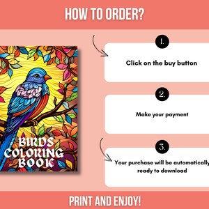 Stress Relief Adult Coloring Book, Bird & Flowers Coloring Pages ...