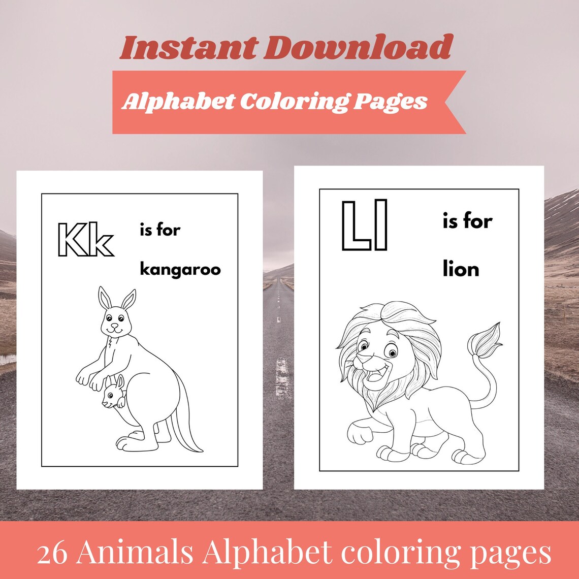 Animal Alphabet Coloring Pages, Alphabet Printable Coloring Book ...