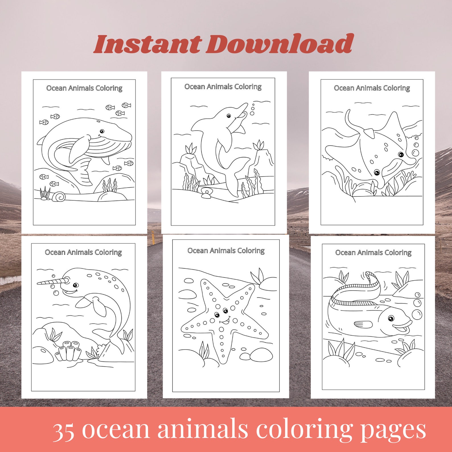 Coloring Pages for Toddlers, 35 Ocean Animals Coloring Pages, Under the ...