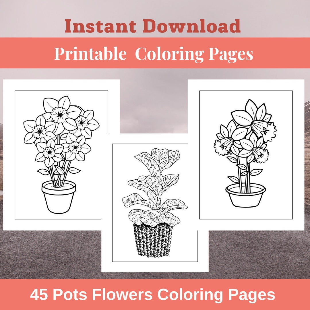 Indoor Plants Coloring Pages, Plant Mom Coloring Book (PDF) - Etsy