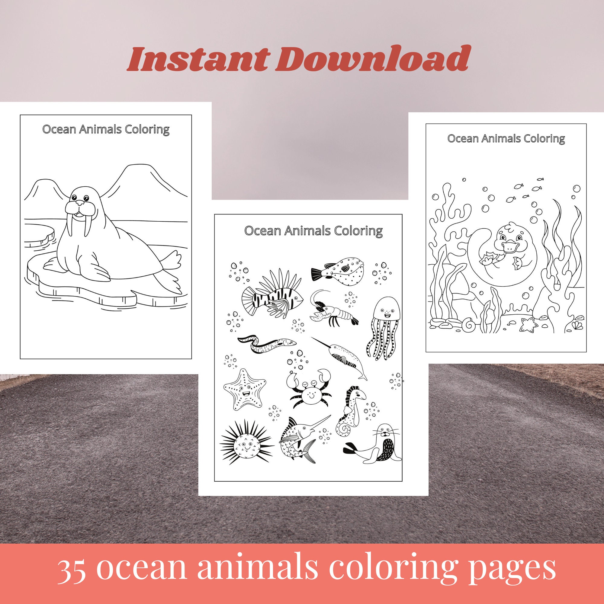 Coloring Pages for Toddlers, 35 Ocean Animals Coloring Pages, Under the ...