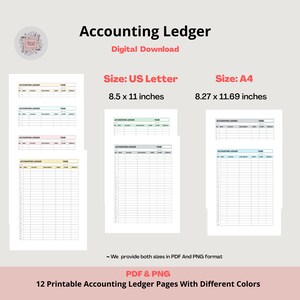 Accounting Ledger Printable, Account Tracker Expenses for Small ...