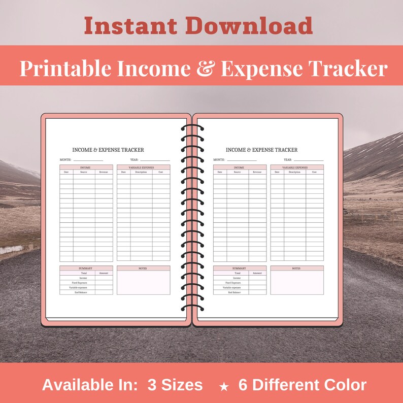 Printable Income and Expense Tracker, Bookkeeping Template, Digital ...