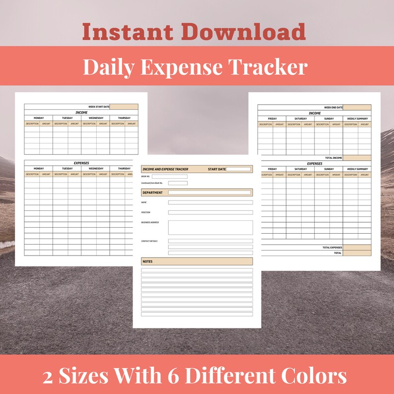 Expense Tracker Printable, Small Business & Home, Weekly (digital ...