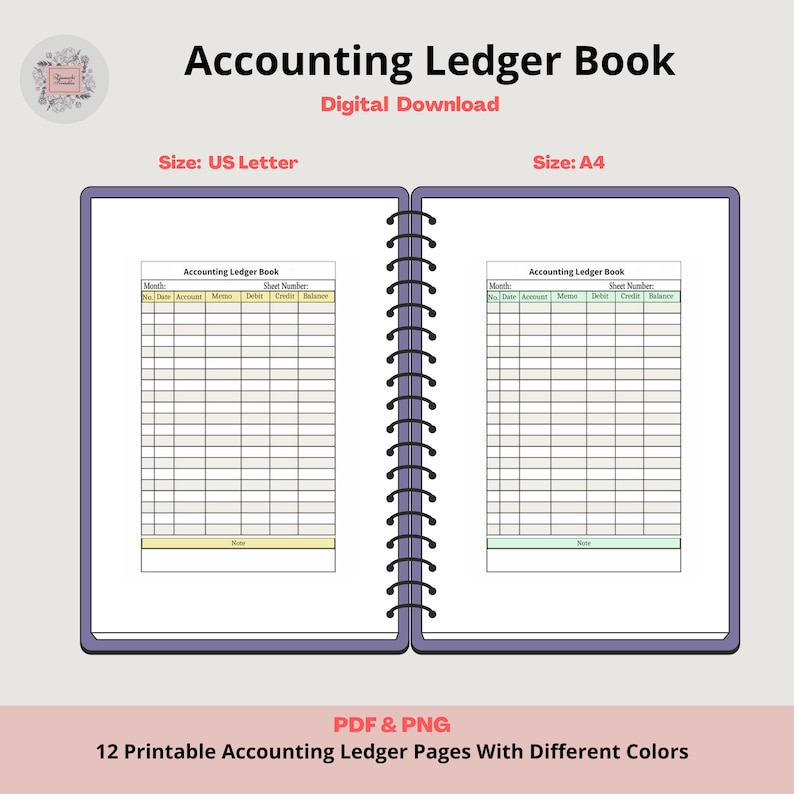Printable Accounting Ledger Book, Account Tracker and Ledger Sheets for ...