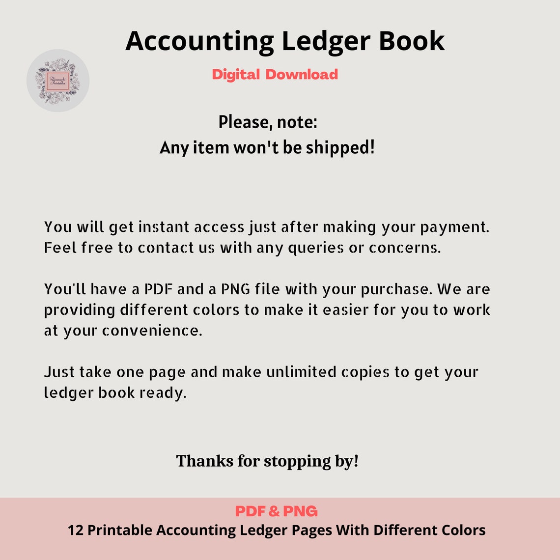 Printable Accounting Ledger Book, Account Tracker and Ledger Sheets for ...