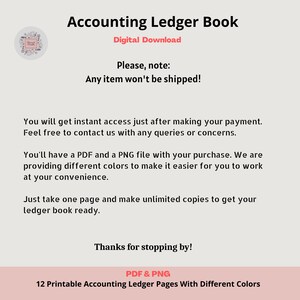 Printable Accounting Ledger Book, Account Tracker and Ledger Sheets for ...