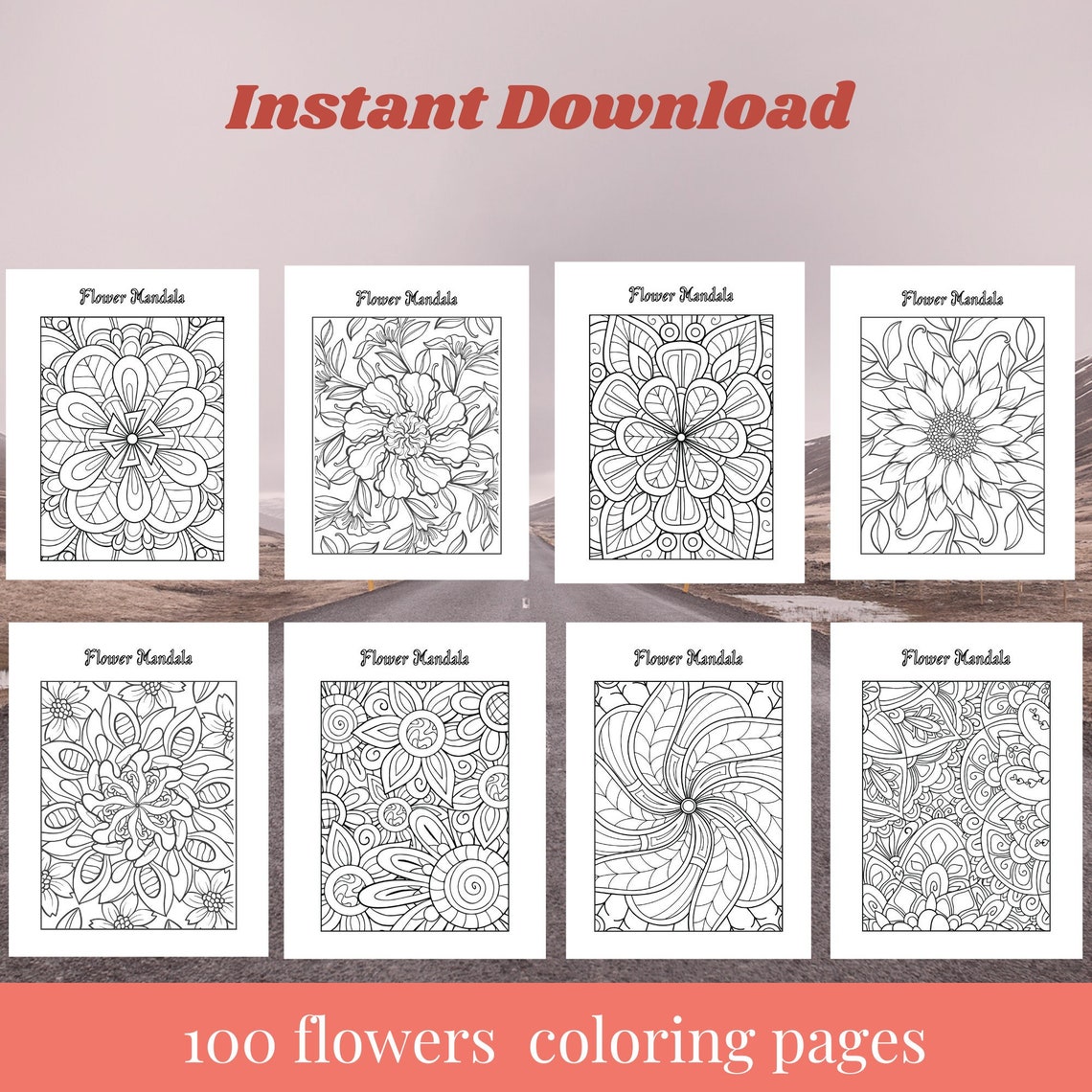 Adult Coloring Book Anxiety Relief Coloring Pages Flower - Etsy