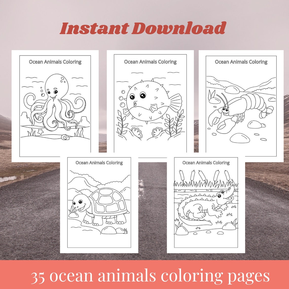 Coloring Pages for Toddlers, 35 Ocean Animals Coloring Pages, Under the ...
