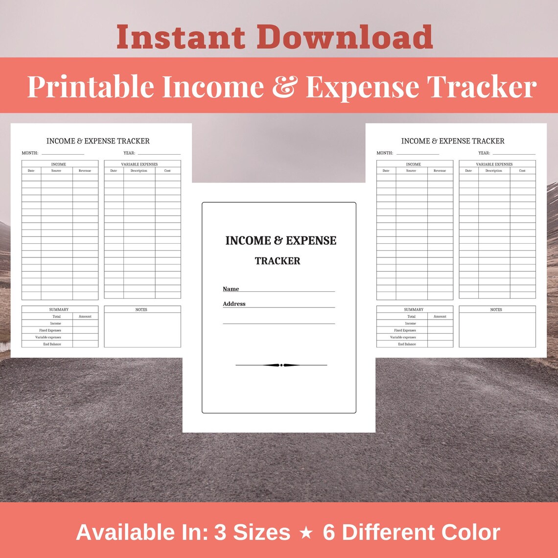Printable Income and Expense Tracker, Bookkeeping Template, Digital ...
