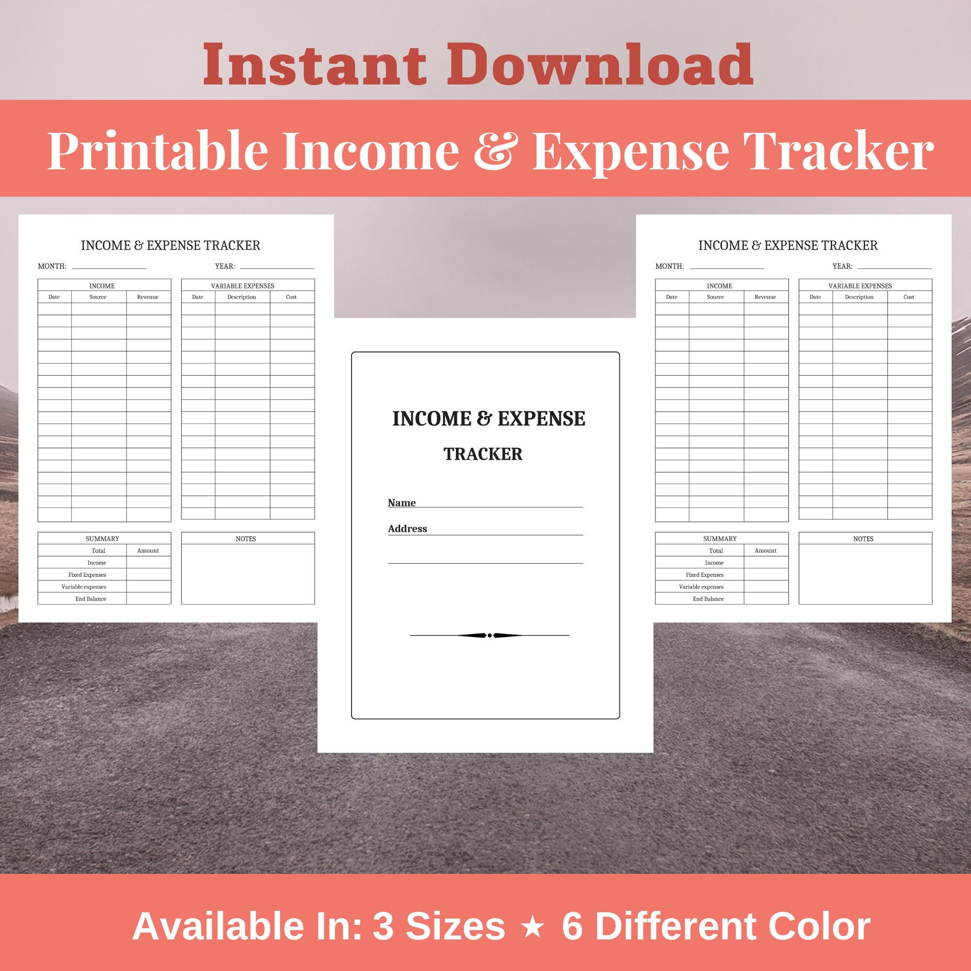 Printable Income and Expense Tracker, Bookkeeping Template, Digital ...