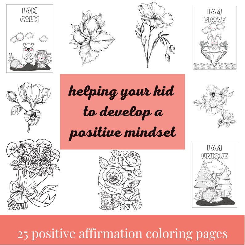 Printable Coloring Pages for Toddlers 25 Positive Affirmation - Etsy