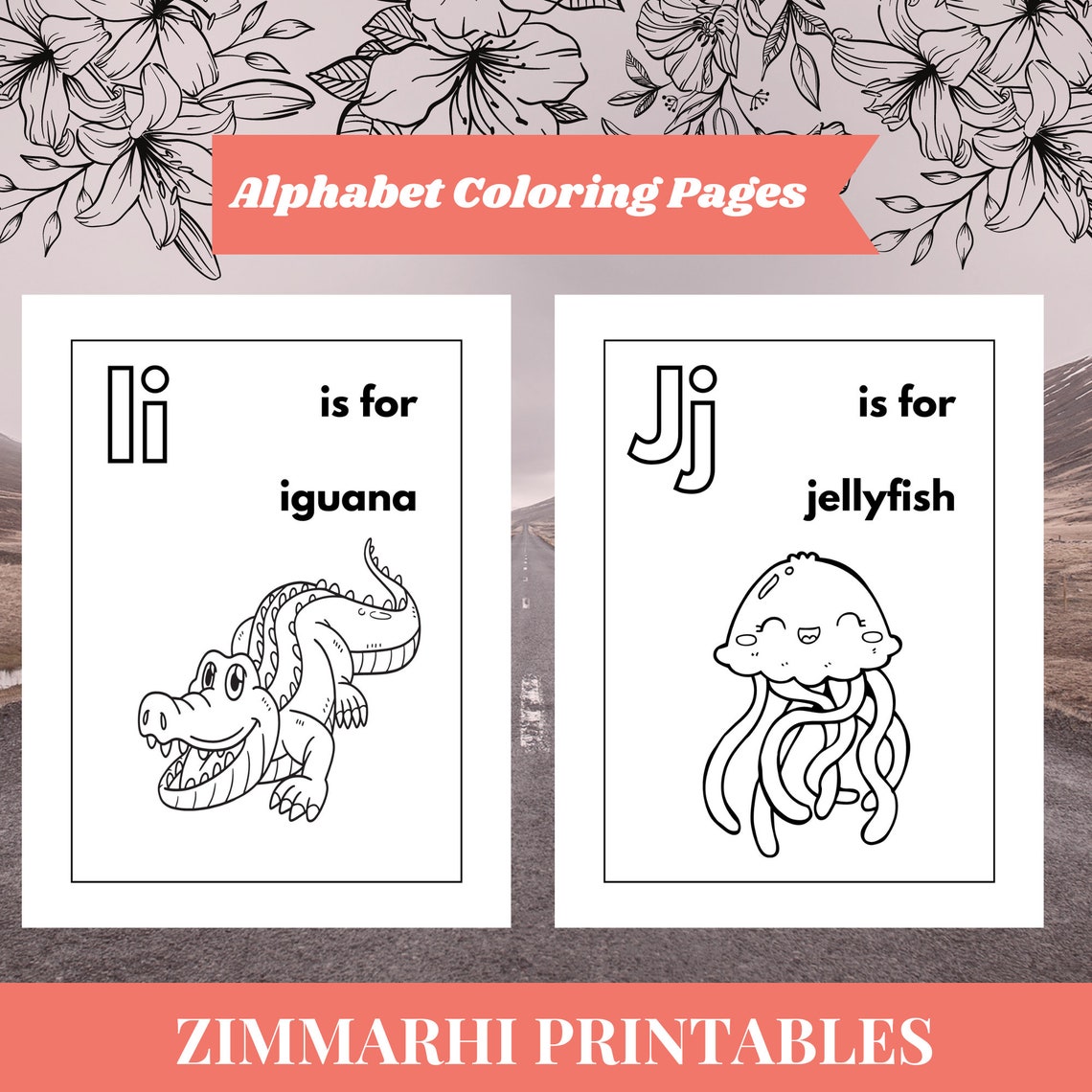 Animal Alphabet Coloring Pages Alphabet Printable Coloring - Etsy