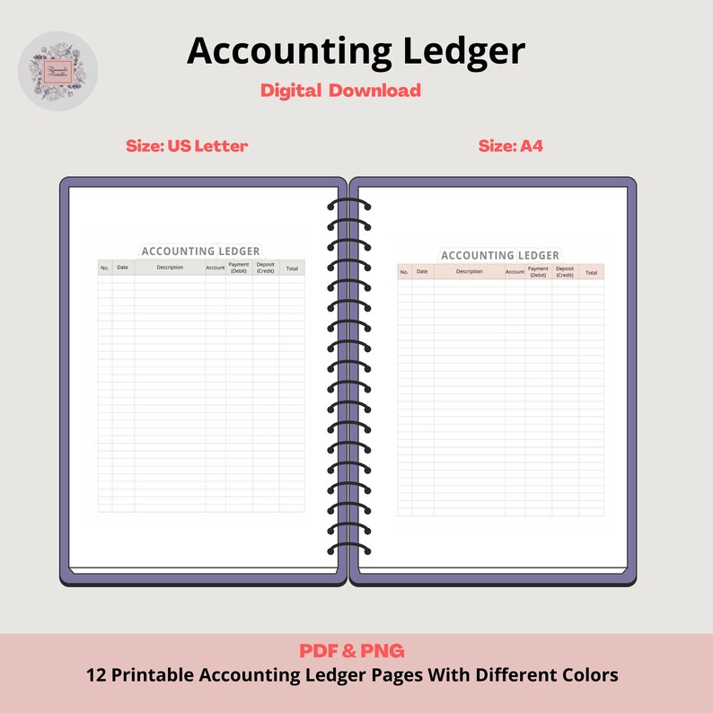 Accounting Ledger Printable, Small Business Finance Tracker (digital ...