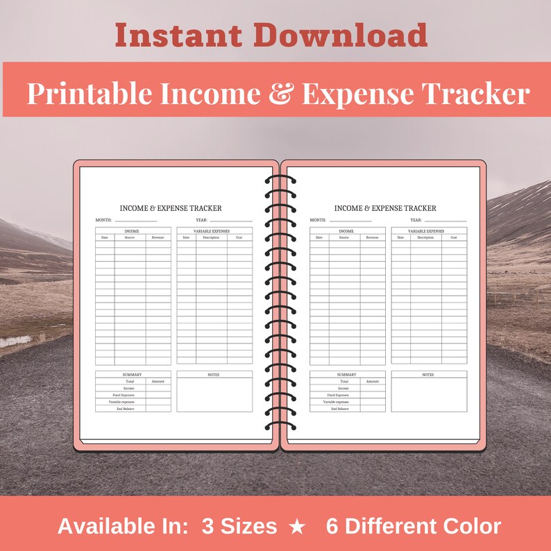 Printable Income and Expense Tracker, Bookkeeping Template, Digital ...