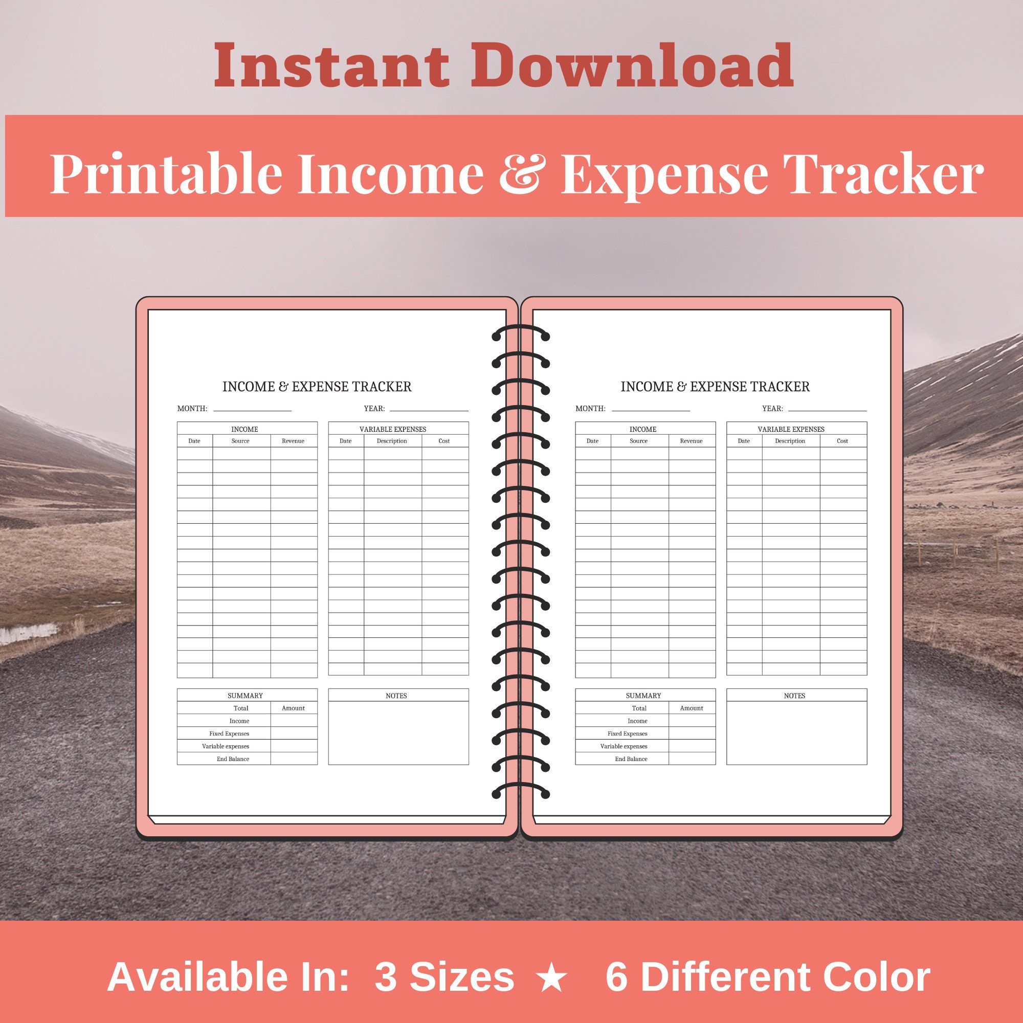Printable Income and Expense Tracker, Bookkeeping Template, Digital ...
