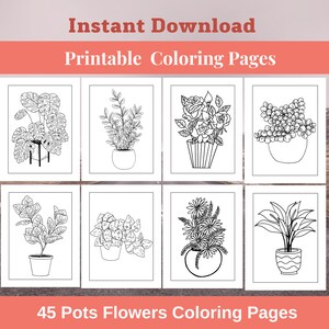 Indoor Plants Coloring Pages, Plant Mom Coloring Book (PDF) - Etsy
